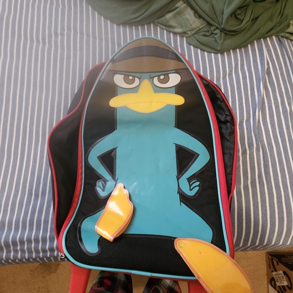 Disney | Accessories | Cartoon Character Backpack Phineas And Ferb ...